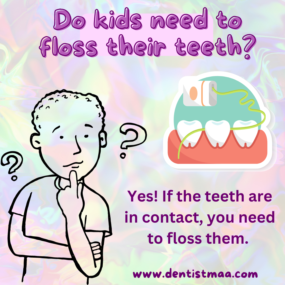 Is flossing teeth important for kids? When to start? - DentistMaa